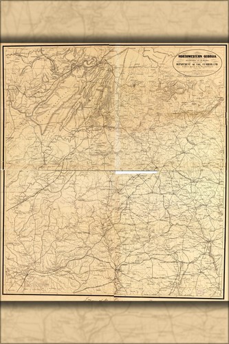 Poster, Many Sizes; Map Of Nw Georgia Parts Tennessee Alabama 1863 | eBay
