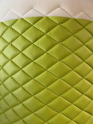 Vinyl Upholstery Lime diamond Quilted fabric with 3/8" Foam Backing by ...
