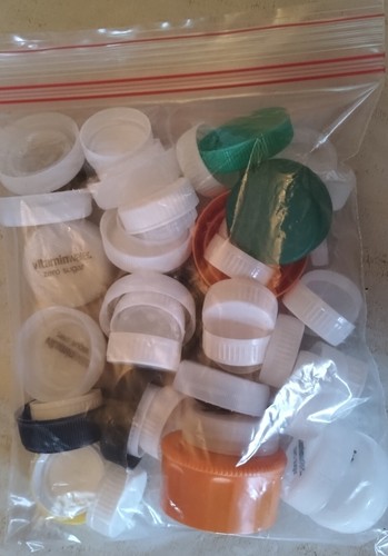 Lot of 60+ Plastic Bottle Caps/Lids - Assorted Colors & Sizes For ...