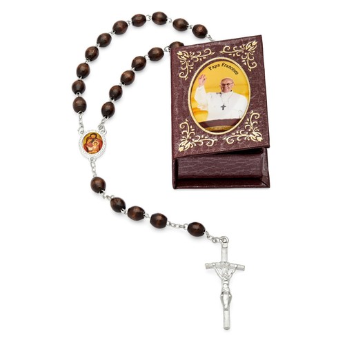 Pope Francis Vatican Wood Rosary Beads Catholic Religious Prayer ...
