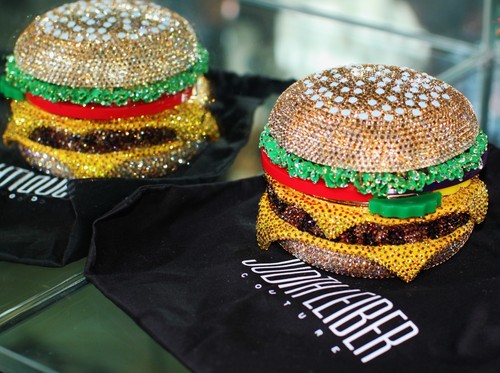 Judith Leiber HAMBURGER Clutch PURSE Swarovski Crystal Shoulder Bag ...