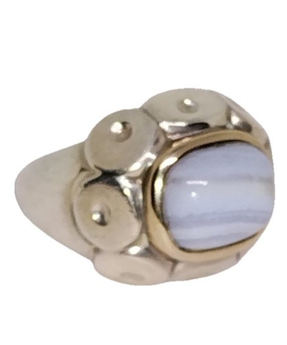Robert Lee Morris RLM Studio Silver Ring with Blue Lace Gemstone Size 6 ...