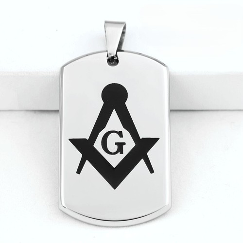 Men's Stainless Steel 55mm DOG TAGS Masonic Pendant Unisex + BOX | eBay