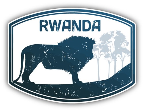 Rwanda Africa Lion Travel Grunge Stamp Car Bumper Sticker Decal | eBay