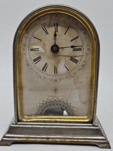 Antique 1880 JEROME & CO Tin Dome Top Tombstone Mini Pendulum Mantel ...