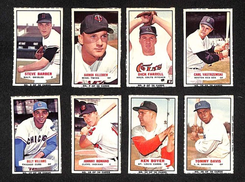 1964 Bazooka VG avg lot of 8 different hand cut baseball cards D87239 ...