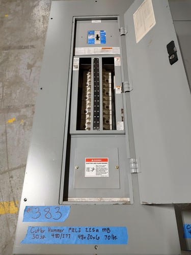 CUTLER 225 AMP MAIN BREAKER PANEL PANELBOARD 480V 277V 200 175 150 ...