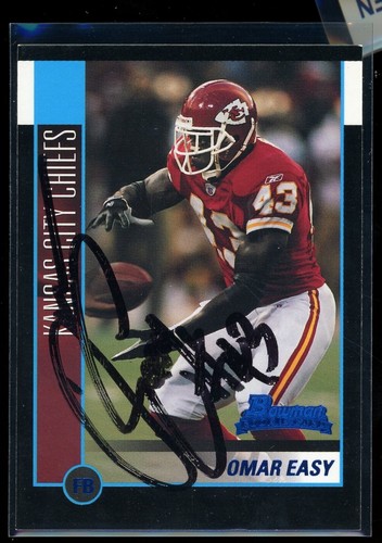 2002 Bowman OMAR EASY Signed Card autograph auto CHIEFS PENN STATE ST ...
