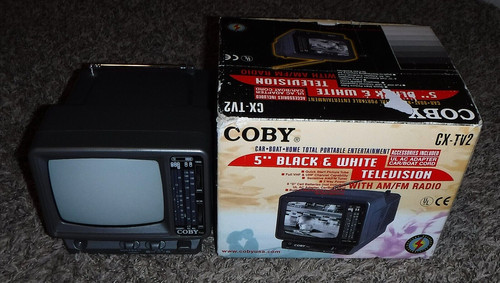Coby CX-TV2 Portable 5 inch Black & White Television & AM FM Radio ...