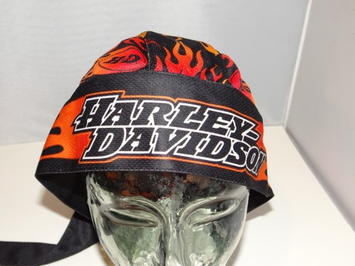 Harley Davidson Skull Cap Head Doo Rag Bar Shield Biker Bandana Black w ...