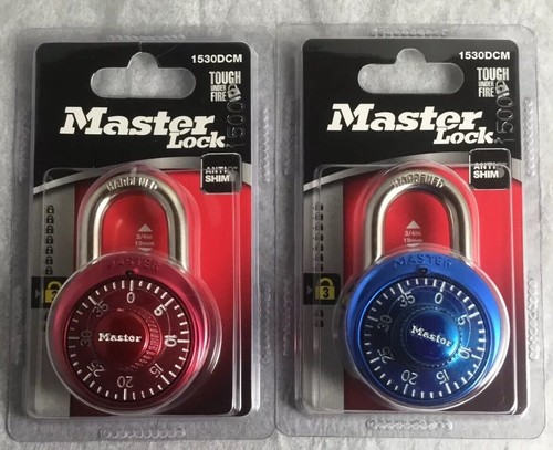 Lot of 2 New MASTER LOCK Red & Blue COMBINATION LOCKS SCHOOL LOCKER | eBay
