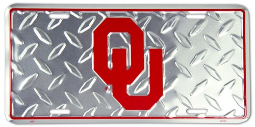 OKLAHOMA SOONERS CAR TRUCK TAG DIAMOND CUT LICENSE PLATE METAL OKLAHOMA ...