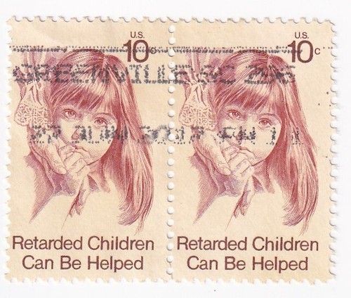 STAMP US SCOTT 1549 "Retarded Children" 10 CENT 1974 USED HORIZ PAIR ...