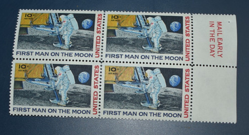 Scott #C76, First Man on the Moon, Mail Early Block Of 4 - MNH - 10 ...