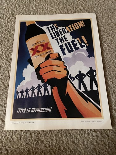 Vintage 1998 DOS EQUIS BEER XX Poster Print Ad 1990s "VIVA LA ...