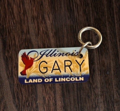 GARY Name Keychain License Plate Illinois Land of Lincoln Great Holiday ...