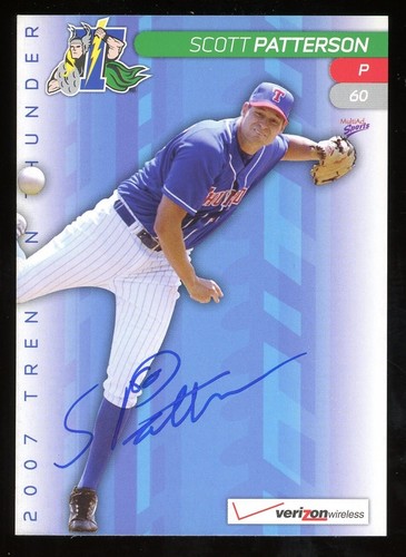 2007 Trenton Thunder SCOTT PATTERSON Signed Card autograph AUTO yankees ...