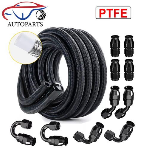 4AN 6AN 8AN 10AN 10FT 20FT Braided Nylon PTFE E85 Fuel Line Hose ...
