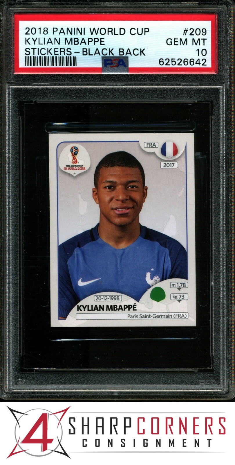 Kylian Mbappe 2018 Panini World Cup Stickers #209 Black Back Price ...