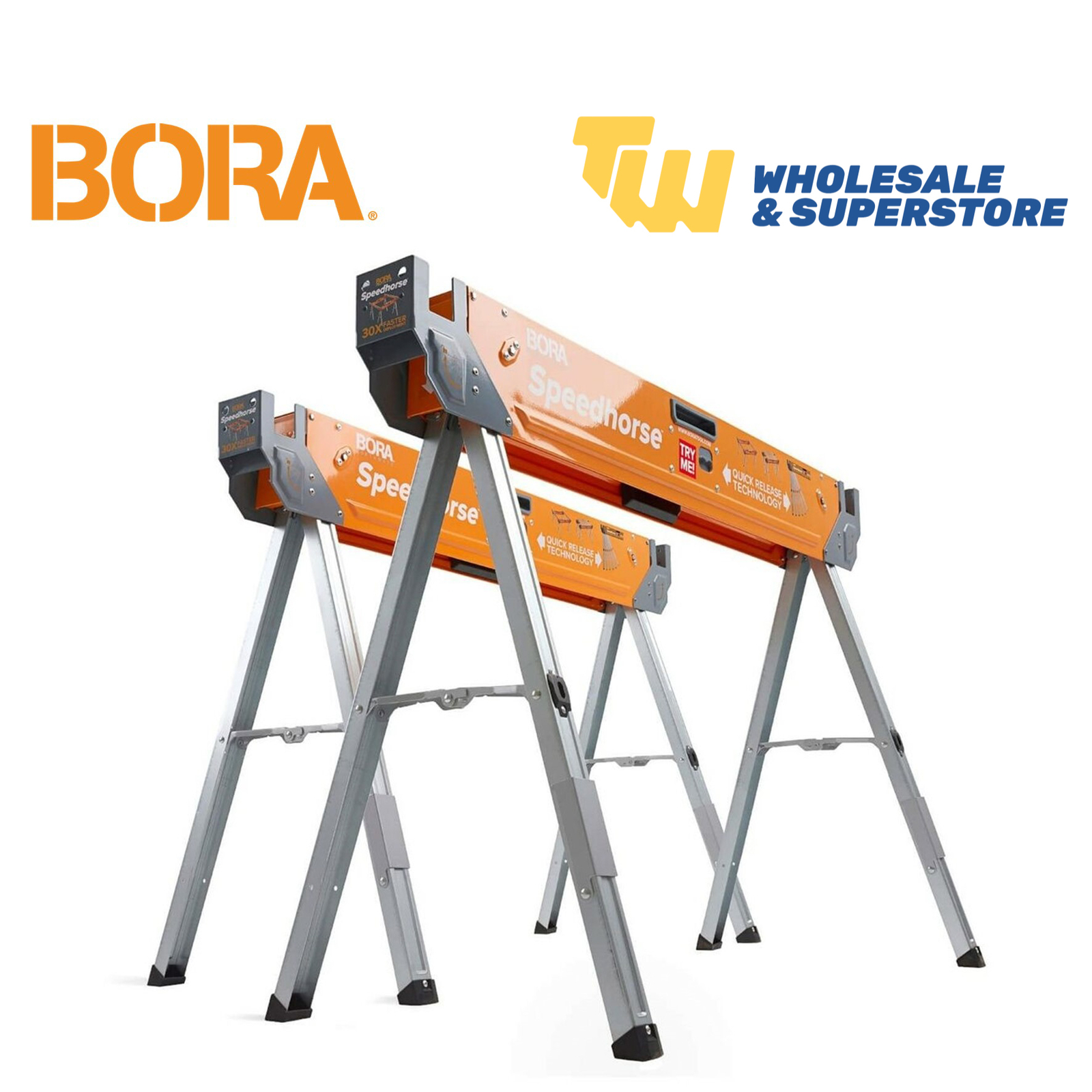 2Pc Mastercraft Sawhorse Metal Folding Non-slip Surface Saw Horse 120KG ...
