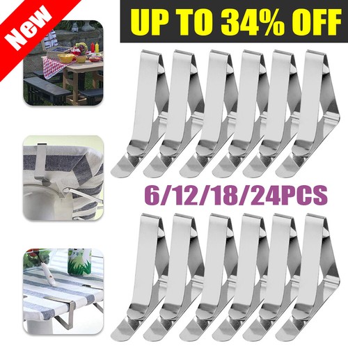 24Pcs Steel Table Cloth Cover Tablecloth Holder Clips Metal Pegs Picnic ...