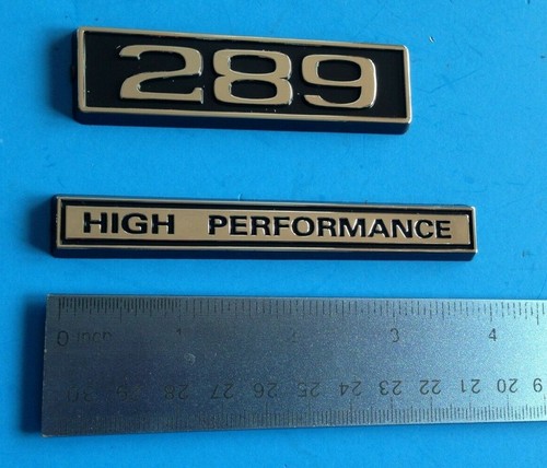 289 HIGH PERFORMANCE black plastic with Chrome emblem emblems badge new ...