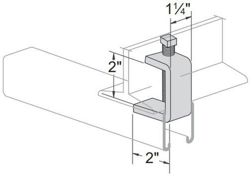 Power-Strut PS-916-HG, 2" Jaw Capacity, Hot Dip Galvanized, Beam Clamp ...