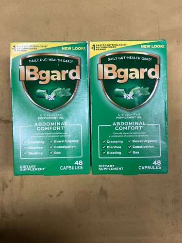 2 New IBgard Abdominal Comfort for IBS - 48 Capsules Each Box Exp. 11/ ...