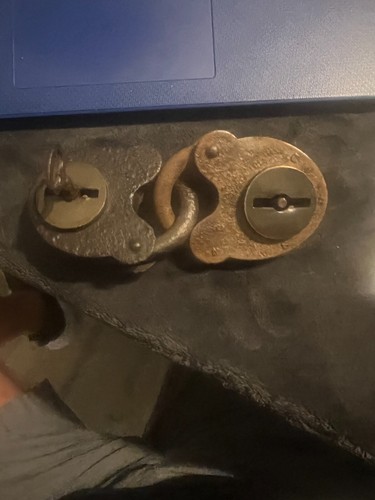 vintage antique padlock one with double sided key | eBay