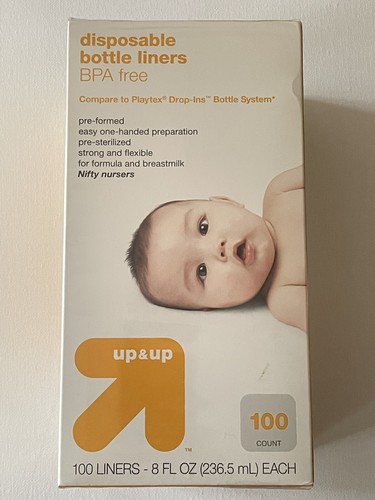 UP & UP Disposable Bottle Liners BPA-free Pre-Sterilized 100 Count 8OZ ...