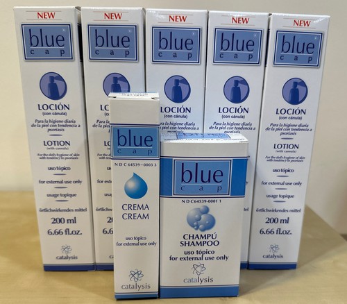 5 Blue Cap Spray 200ml+Cream 50ml+ Shampoo - Psoriasis Eczema Seborrhea ...