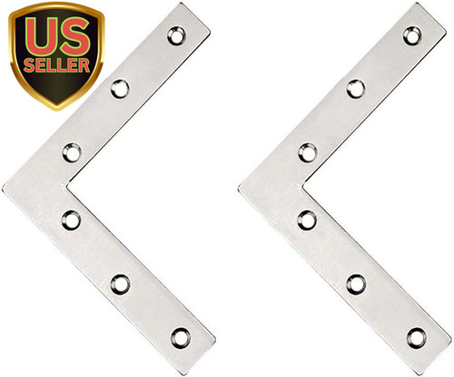 Flat L Shaped Corner Bracket, 2Pcs 120 X 120 Mm Stainless Steel Right ...