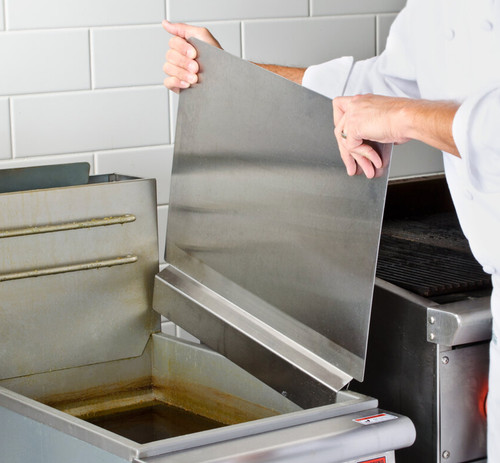 20 1/2" x 18" Stainless Steel Deep Fryer Right Left Splash Guard ...