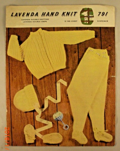 Raglan Pram Set - Lavenda Hand Knit - 791 - 4 Knit Patterns | eBay