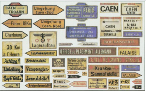 1/35 Paper WWII France Normandy Road Signs Marks for Diorama 35100 | eBay