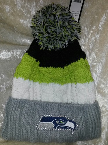Seattle Seahawks Rhinestone Bling Knit Ladies Beanie Cap ~NEW~ | eBay