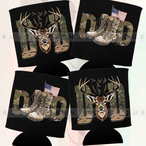 4x Can Cooler Coozie Beer or Soda Can Holder Father's Day Gift Dad Camo ...