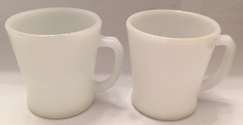 Set of 2 Vintage Fire King Collectible Coffee Cup Mug, White Milk Glass ...