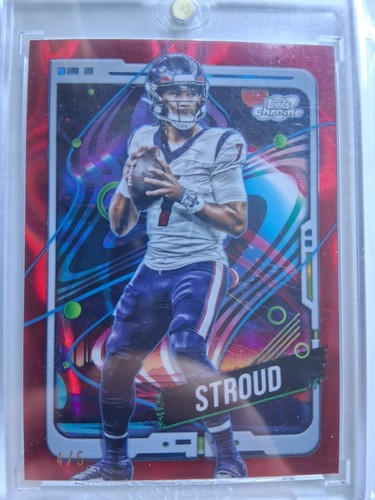 2024 TOPPS COSMIC CHROME /5 CJ Stroud RED FLARE REFRACTOR Texans | eBay