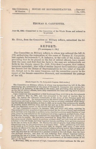 House of Representatives: Thomas H. Carpenter - July 24, 1894 | eBay