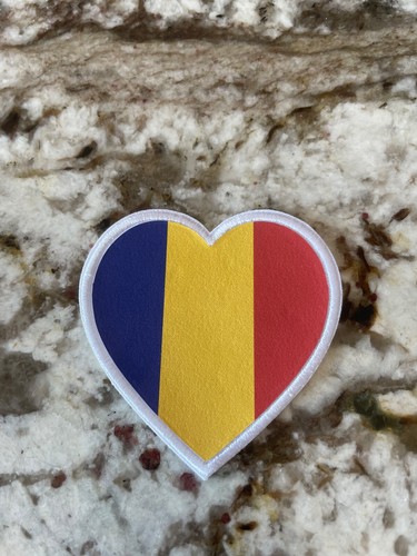 Heart Shaped Romanian Flag Patch Approximately 2 3/4 inches X 2 1/2 inches | eBay