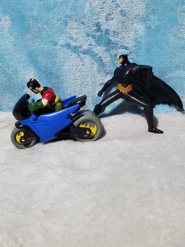 VTG Batman & Robin Action Figures Batcycle Motorcycle DC Comics Toy Lot ...