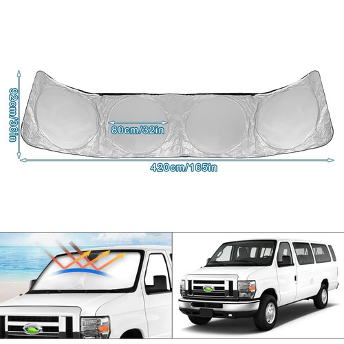 For Ford E350 E450 Super Duty Windshield & Side Window Sun Shade UV ...