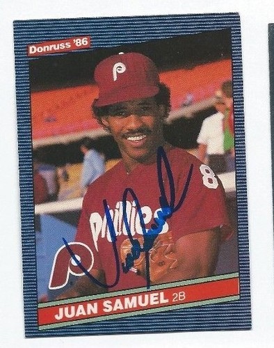 JUAN SAMUEL 1986 Donruss PHILADELPHIA PHILLIES AUTO Autograph Signed | eBay