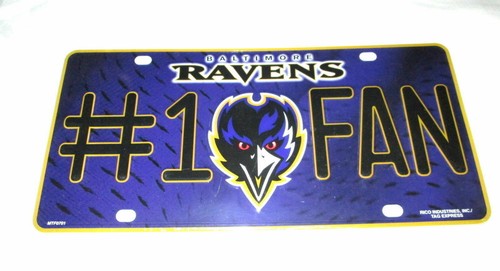 BALTIMORE RAVENS #1 FAN EMBOSSED METAL LICENSE PLATE #3 - NEW | eBay