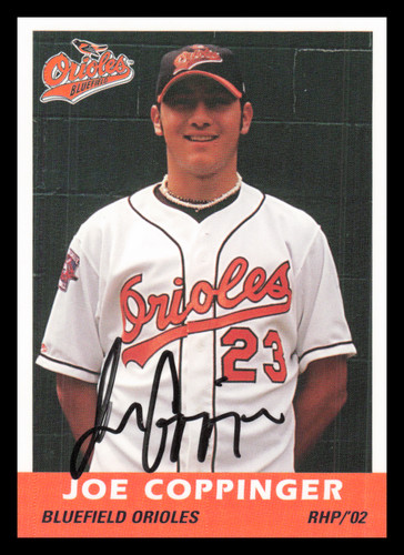 2002 Bluefield Orioles JOE COPPINGER Signed Card autograph auto EL PASO ...