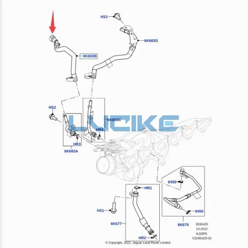 LR135656 for Range Rover sport LR5 3.0 aj20p6 turbo petrol charger ...