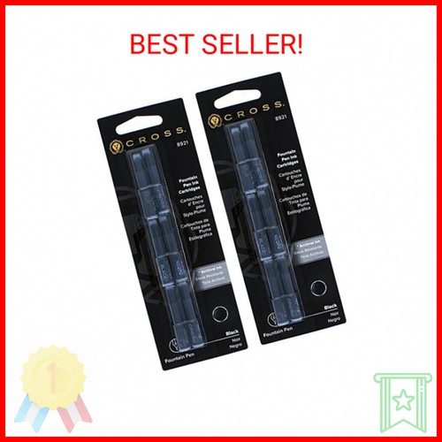 2 Packs - Cross Fountain Pen Cartridge Ink Refills, Black Ink ...