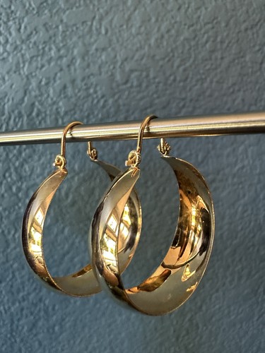 Large 14k Gold Hoop Earrings | eBay
