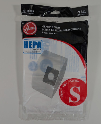 Hoover Type S HEPA Bag 4010808S Bags GENUINE 1 pack of 2 bags | eBay